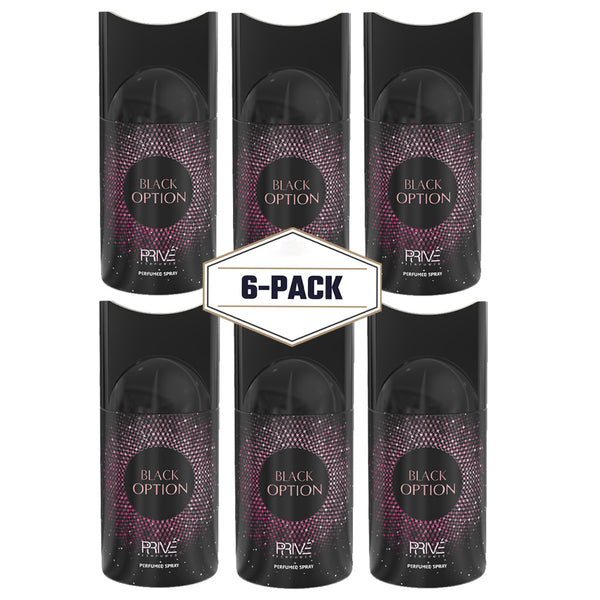 PRIVE Black Option Perfume Deodorant 250ml 6x PACK – Fragrance Wholesale