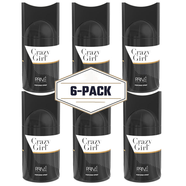 PRIVE Crazy Girl Perfume Deodorant 250ml 6x PACK – Fragrance Wholesale