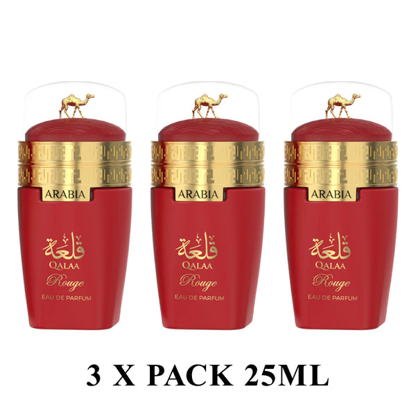 Arabia Qalaa Rouge 25 ML EDP – 3-Pack By Le Chameau – Fragrance Wholesale