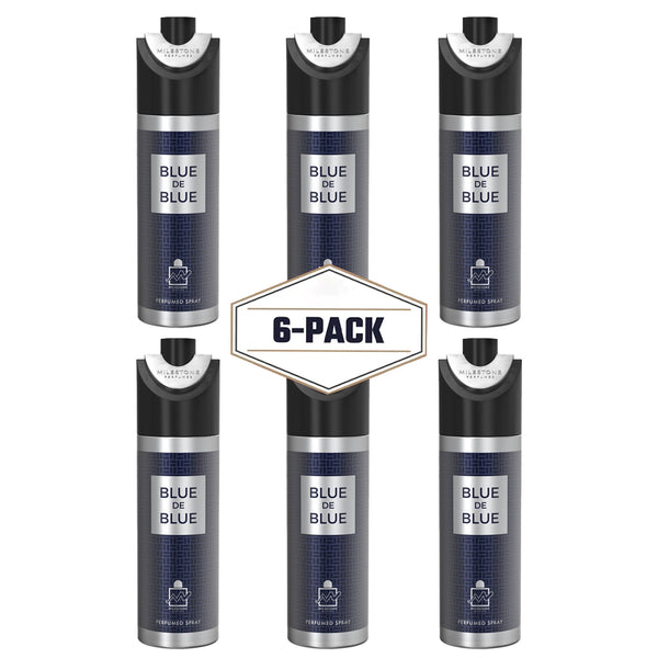 MILESTONE Blue de Blue (Pour Homme) 200ML Deodorant 6 Pack – Fragrance ...