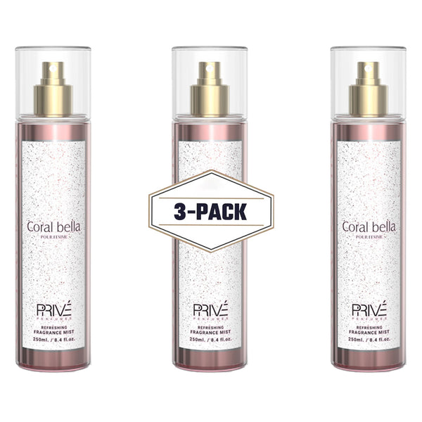 PRIVE Coral Belle (Pour Femme) - Body Mist - 250ML 3 PACK – Fragrance ...